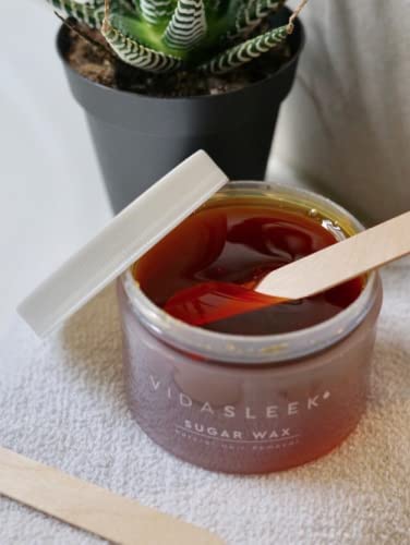 VidaSleek Sugar Wax Hair Remover for Men & Women - 100% Natural, Gentle & Washable Formula at Home Waxing - 10 Oz