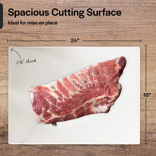 Professional White Cutting Board Mat 4 Pack Set, NSF Certified, 24 x 18 Inch Extra Large