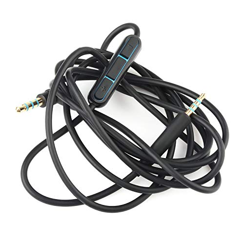 Tobysome Replacement QC25 Headphone Cable, 3.5mm to 2.5mm Audio Cable Cord Wire for Bose QC25 QuietComfort 25 QC35 QC35II QC45 Headphones with Inline Mic Remote Volume Control (Black)