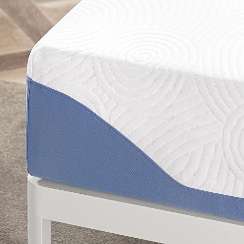 Mellow 10 Inch Cooling Gel-Infused Memory Foam Bed Mattress, Medium Firm Sleep and Breathable Fabric Cover, Full , Mattress In A Box
