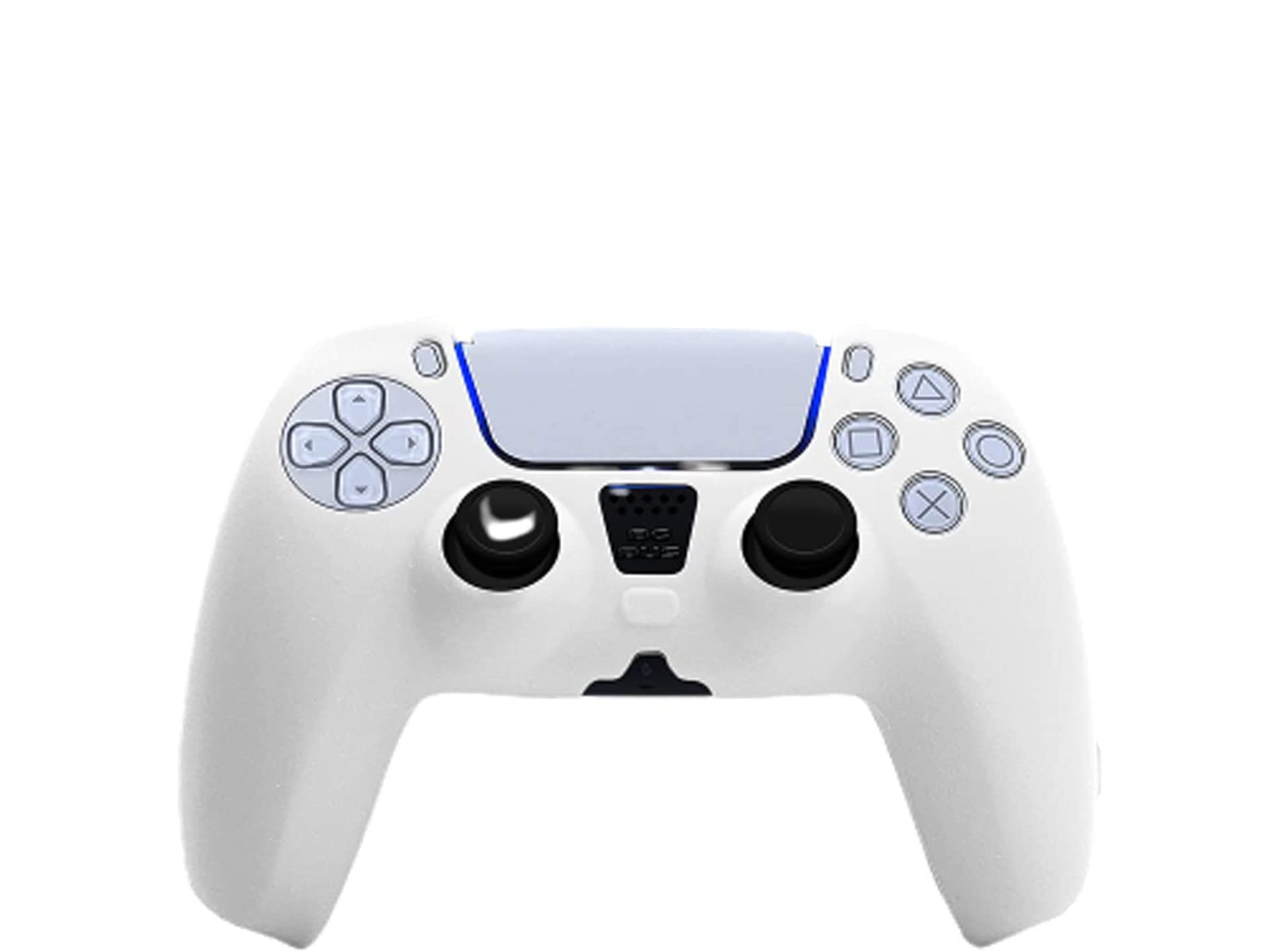 Olixar Soft Silicone Case Compatible with PlayStation 5 Controller - Enhanced Grip - Scratch Resistant - White