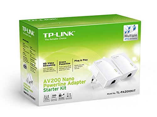 TP-Link AV200 Nano Powerline Adapter Starter Kit, up to 200Mbps (TL-PA2010KIT)