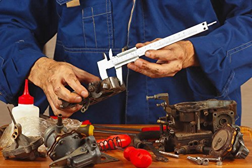Spurtar Vernier Caliper Measuring Tool 6" Stainless Steel, 0-6Inch/0-150mm Manual Non Digital Calipers, 0.001"/0.02mm High Precision Durable Micrometer