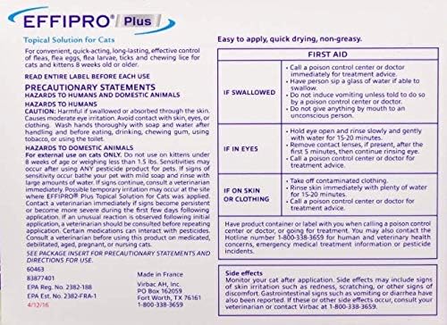 Virbac Effipro PLUS Topical Solution For Cats, 3 Month Supply