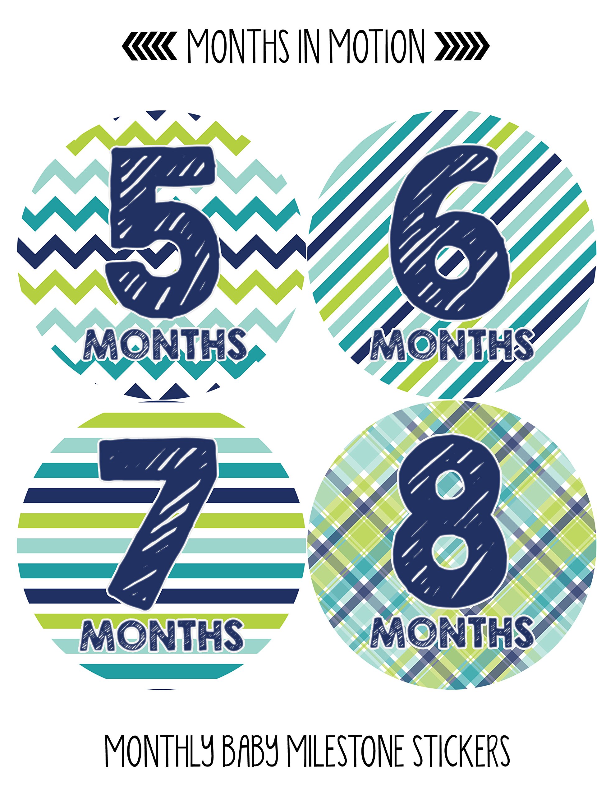 Monthly Stickers for Boy 12 Milestone Sticker Baby Month Infant First Year Belly Gift