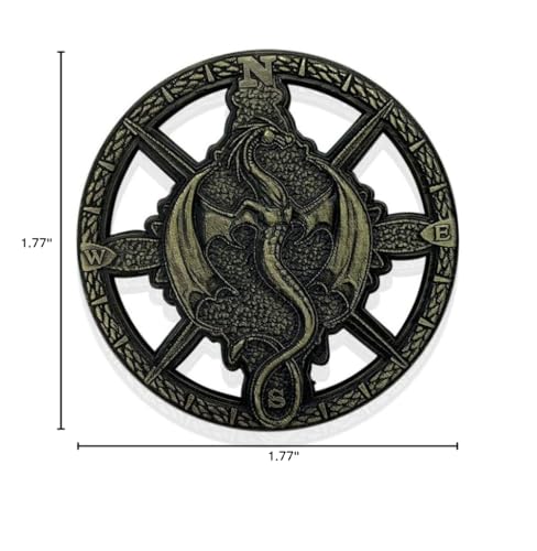 Norse Foundry Metal Dragon Compass 45mm RPG Adventure Compass