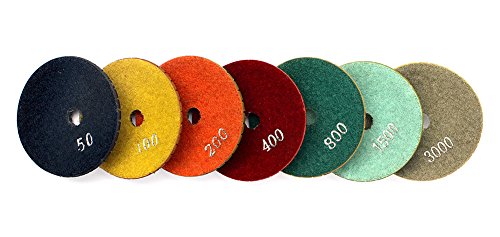 Z-LION 4 Inch Diamond Convex Polishing Pad with 5/8"-11 Thread Backer Pad Convex Disc for Marble Granite