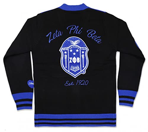 Zeta Phi Beta M7 Button Down Sweater [XL] Black