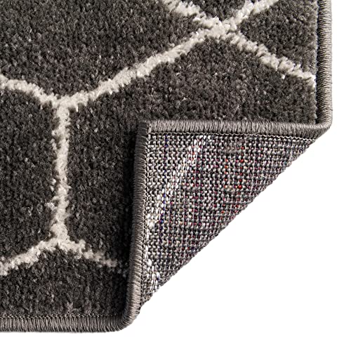 Unique Loom Trellis Frieze Collection Area Rug - Geometric (4' 1" x 6' 1", Dark Gray/ Ivory)