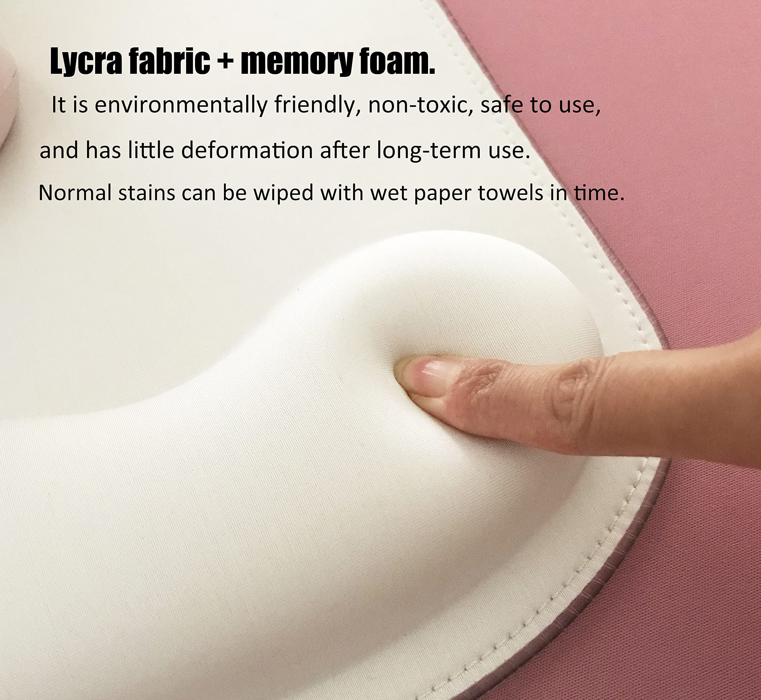 RGB Mouse Pad with Wrist Support, LED Mouse Pad with 13 Lighting Modes, Anti-Slip Rubber Base, Pain Relief Computer Ergonomic Mouse Pad for Gaming, Office, Home, 11.8 x 8.5 in (White)