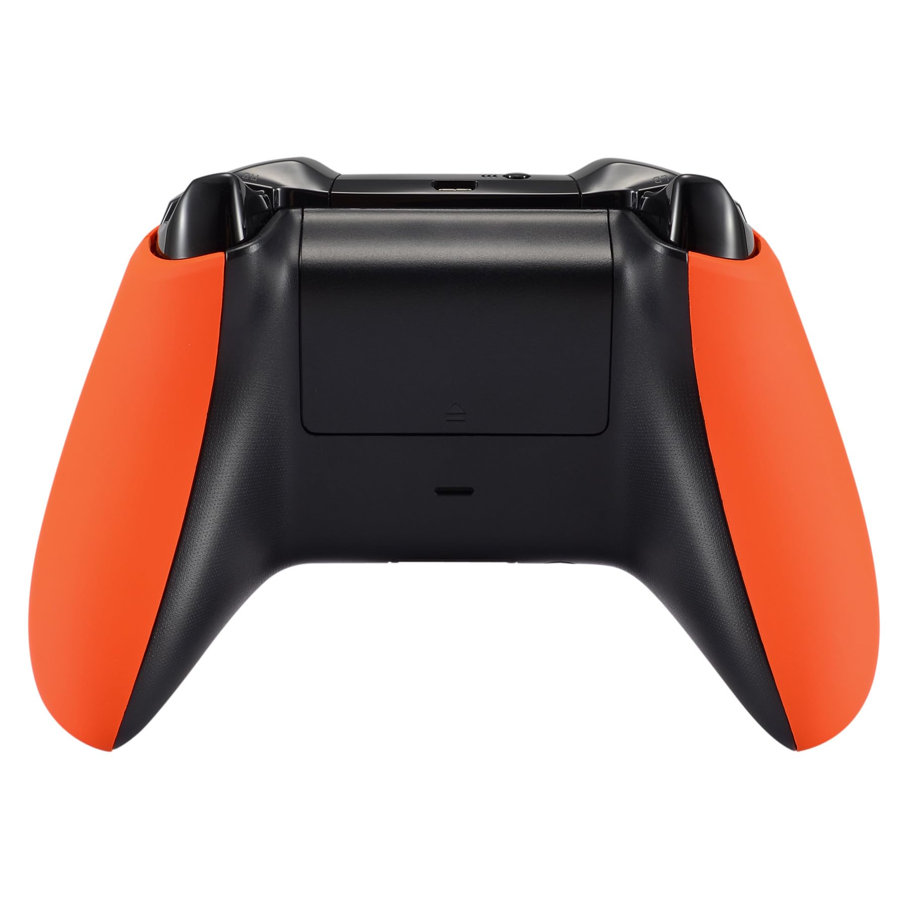 eXtremeRate Soft Touch Top Shell Front Housing Faceplate Replacement Parts with Side Rails Panel for Xbox One X S Controller (Orange)