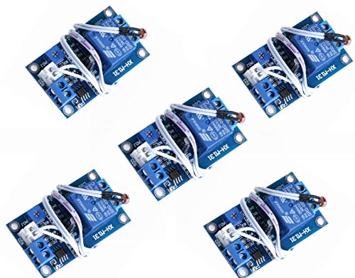 XH-M131 Photosensitive Resistor Module Brightness Automatic Control Module 5V 12V 24v Light Control Relay Light Switch CDS Control Module (5pcs - 5V)