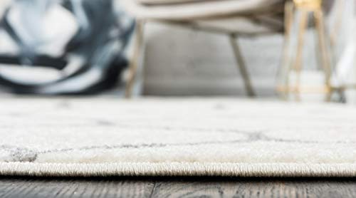 Unique Loom Trellis Frieze Collection Area Rug - Rounded (5' 1" x 8', Ivory/ Gray)