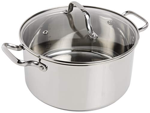 T-fal E75846 Performa Stainless Steel Dishwasher Safe Induction Compatible Dutch Oven Cookware, 5.5-Quart, Silver