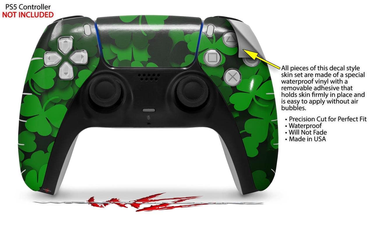 WraptorSkinz Skin Wrap compatible with Sony PS5 DualSense Controller St Patricks Clover Confetti (CONTROLLER NOT INCLUDED)