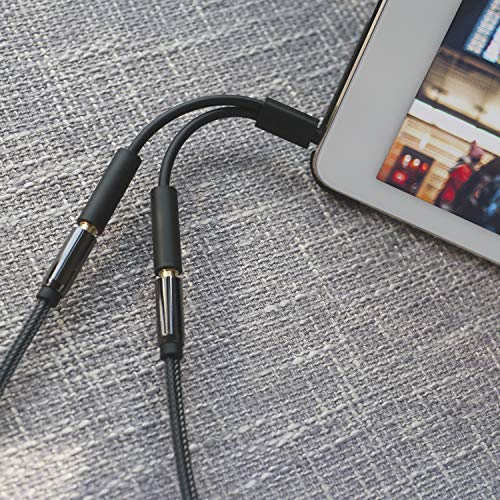 Zeskit 3.5mm Jack Stereo Audio Splitter Y Cable for Connecting 2 Earphones Headphones to iPhone iPad Switch and More