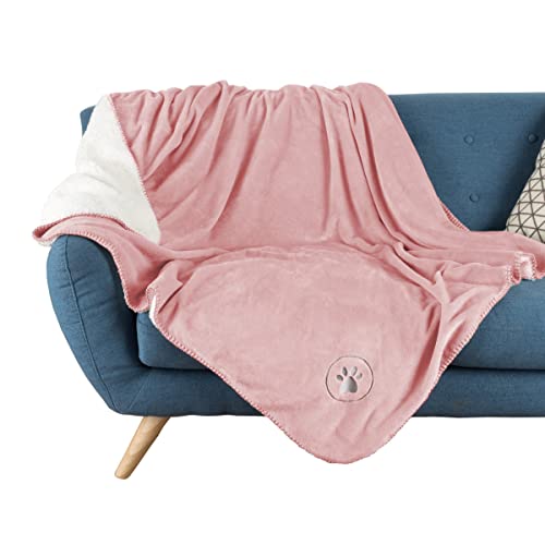 Waterproof Pet Blanket β Reversible Pink Throw Protects Couch, Car, Bed from Spills, Stains, or Fur β Dog and Cat Blankets by Petmaker (50x60)