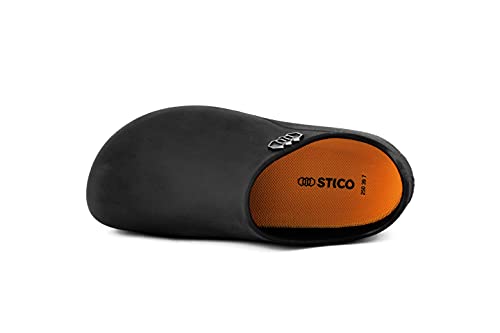 Stico Men's Slip Resistant Chef Clogs, Professional Non-Slip Work Shoes for Restaurant Hospital Nursing Garden [Black/US Men 11]