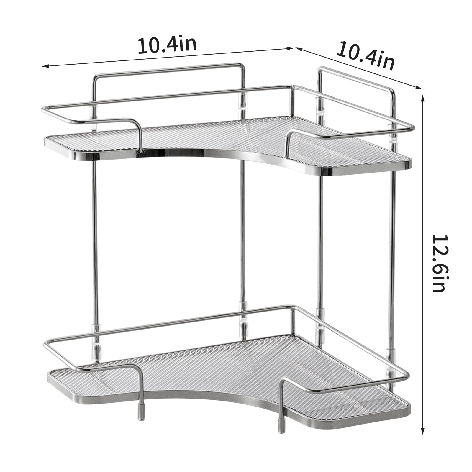 INVSSENE 2 Tiers Bathroom Organizer Countertop, Skincare Organizer, Makeup Organizer for Vanity, Cosmetic Storage Shelf, Perfume Display Tray - Plain Silver