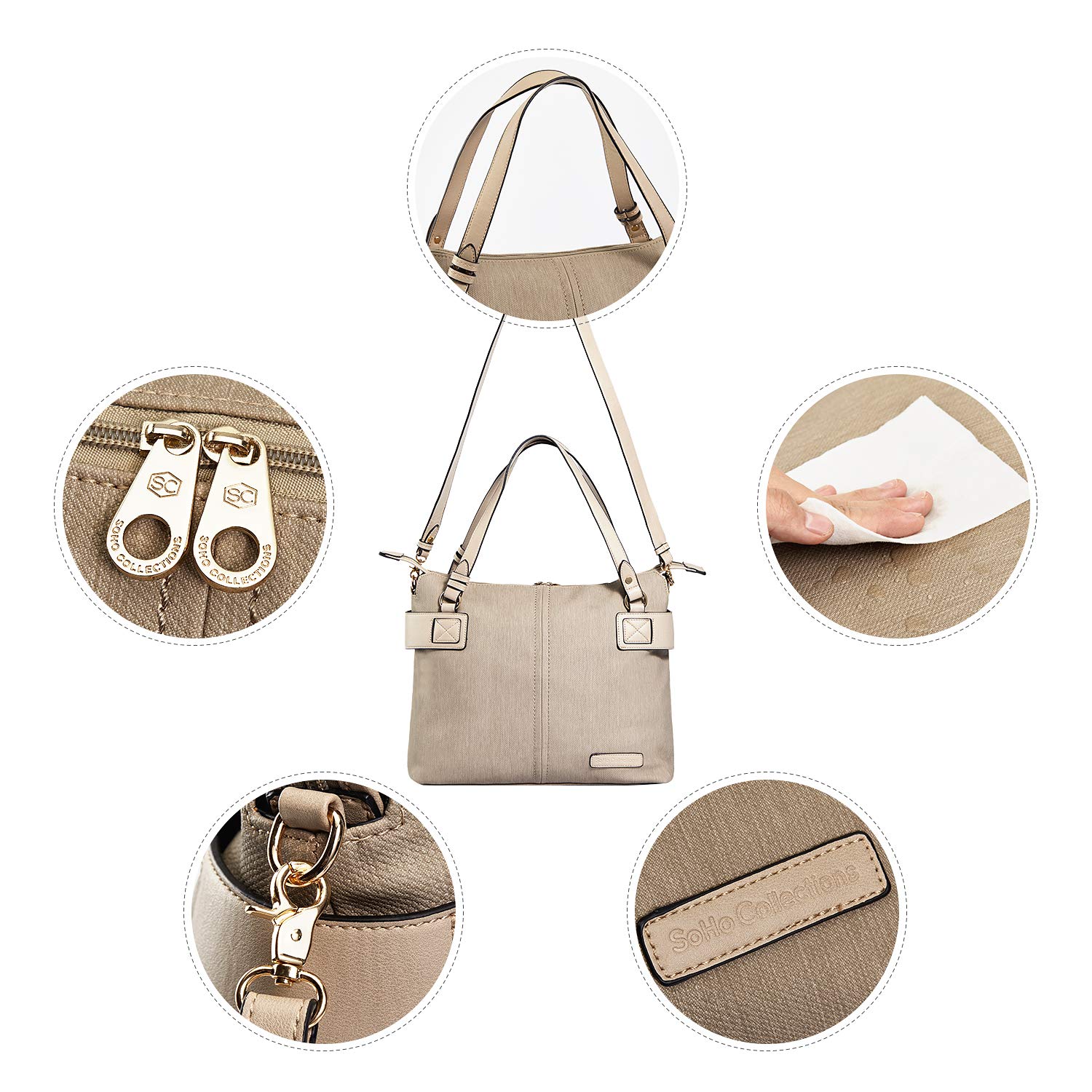 SoHo Lansing Vegan Leather Diaper Bag 4Pc Purse