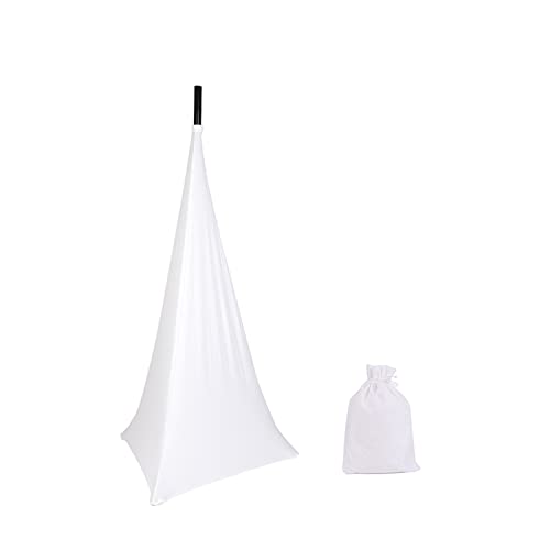 Speaker Stand Tripod Stretch Covers,360 Degree Cover Made of stretchable high-elastic spandex material, with velcro and free bag. (Black-2 Pack)