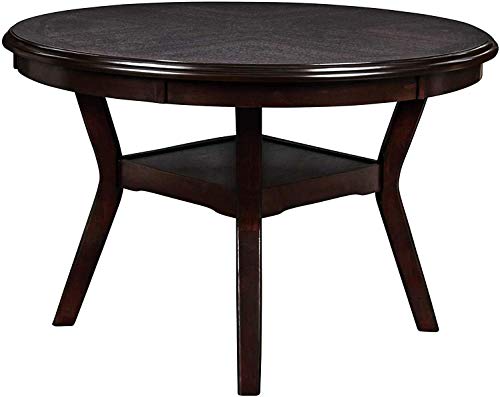 New Classic Furniture Gia 5-Piece Round Dining Set with 1 Dining Table and 4 Chairs, 47-Inch, Ebony