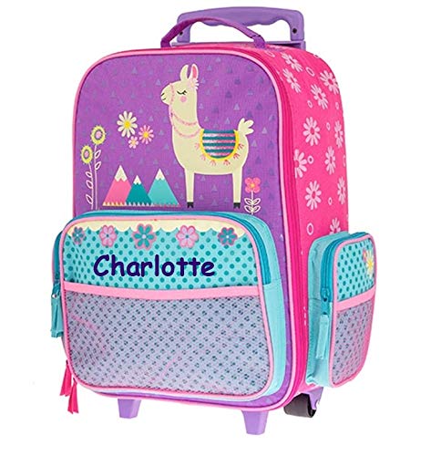 Stephen Joseph Personalized Llama Classic Rolling Luggage Suitcase Carry On Travel Bag - 14.5 Inches