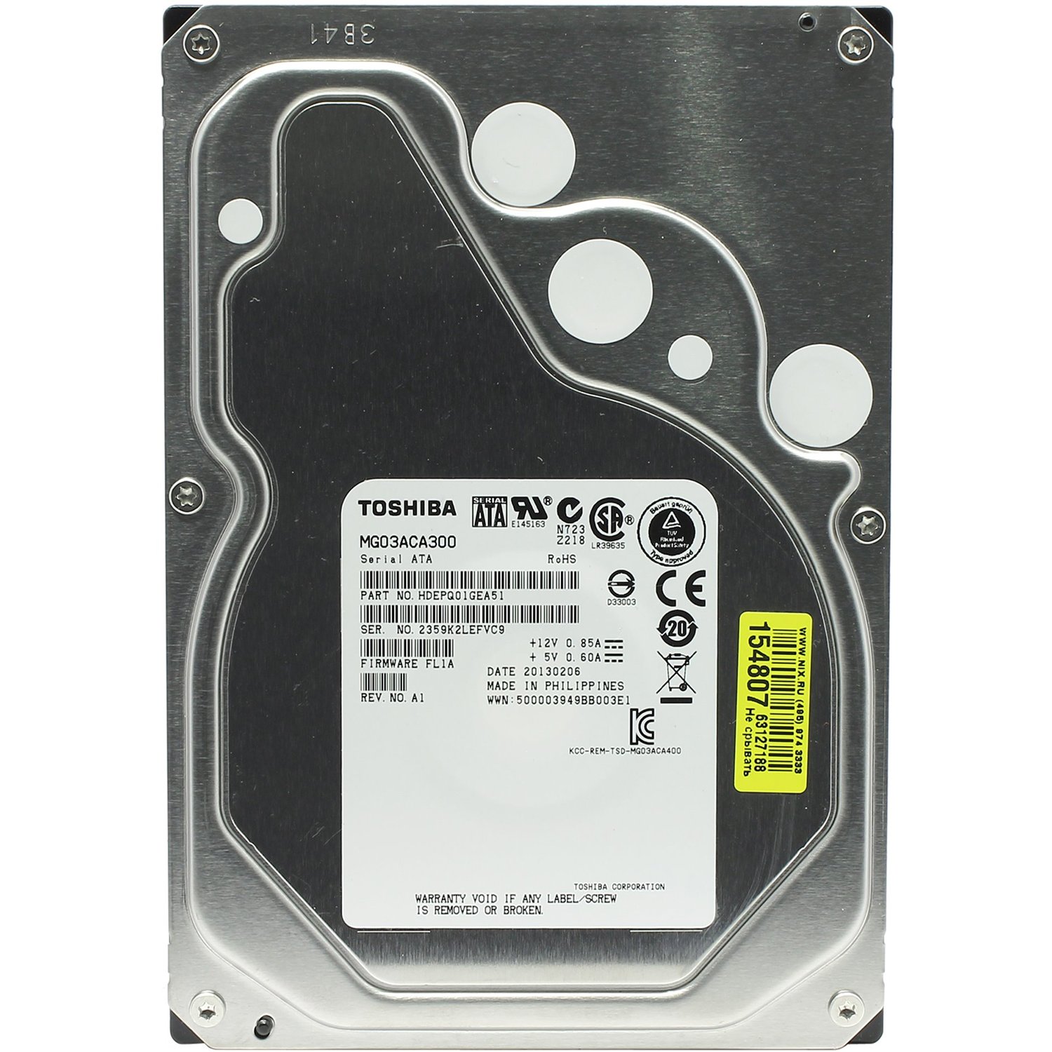 Toshiba Mg03aca Mg03aca300 3 Tb 3.5 Internal Hard Drive - Sata - 7200