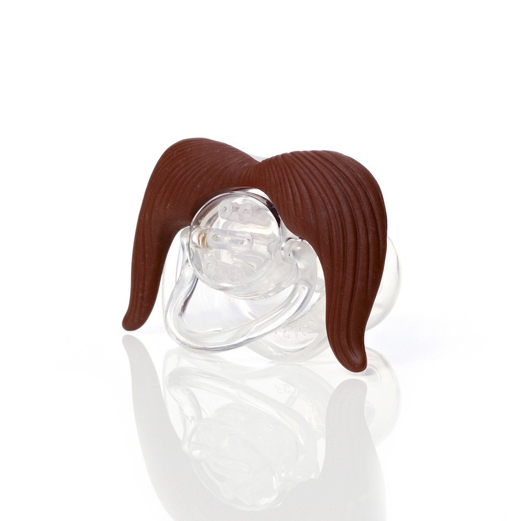 Hipsterkid Mustachifier Pacifier 0-6 Months | BPA-Free, Orthodontic Silicone Nipple | Cute, Funny, Mustache Binkies | Gift for Babies, Newborns, Infants, Toddlers (Cowboy)