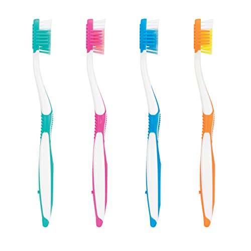 SmileGoods A351 Toothbrush, 35 Tuft, Soft Bristle, Individually Packaged Toothbrushes, Assorted Colors, Bulk Pack of 72