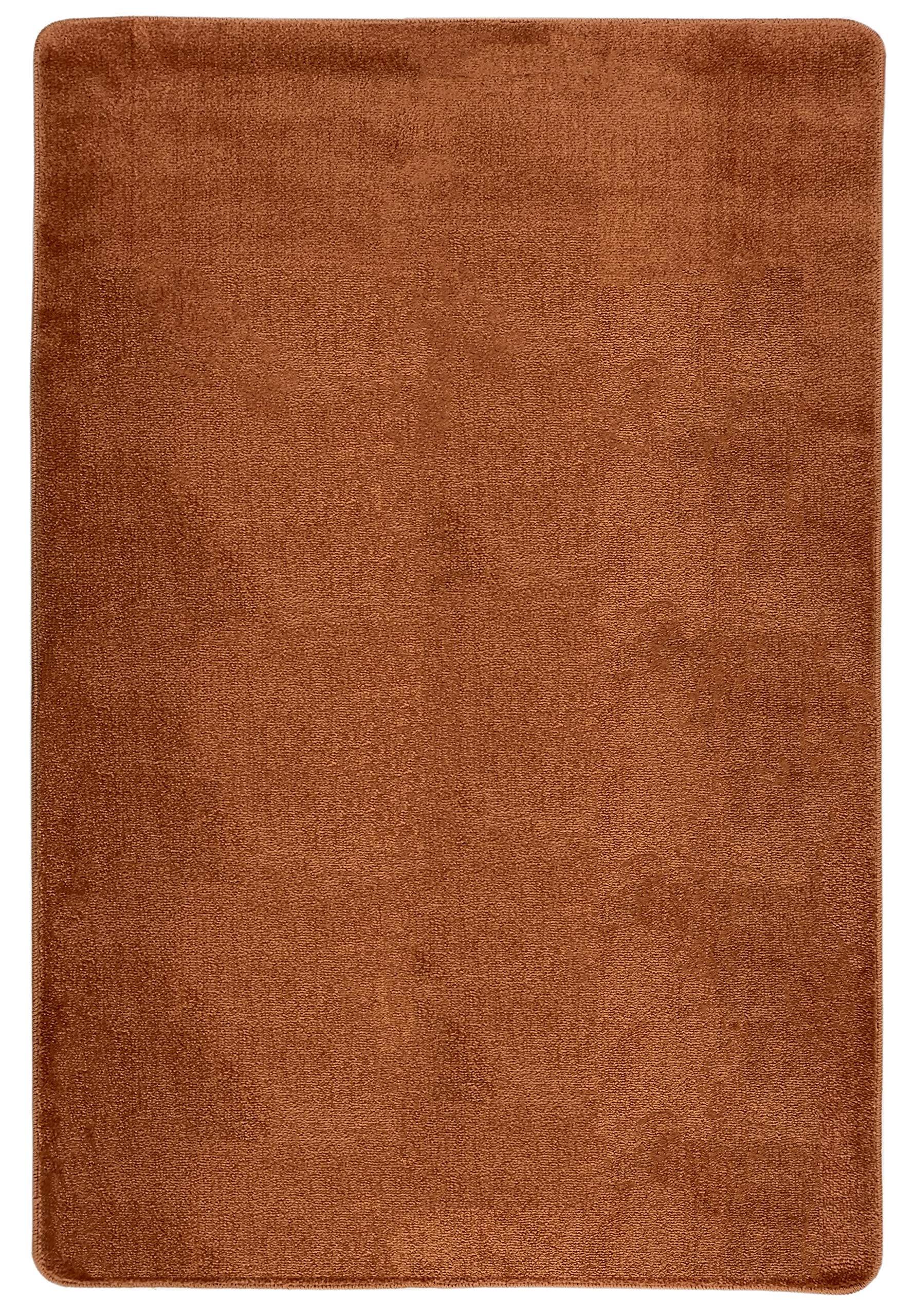 Euro Collection Solid Color Area Rug Rugs Slip Skid Resistant Rubber Backing Machine Washable More Color Options Available (Burnt Orange, 3'3" x 4'11")