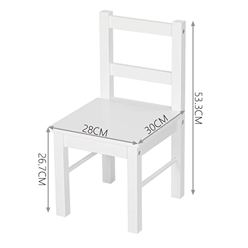 UTEX Child's Wooden Chair Pair for Play or Activity, Set of 2, White …