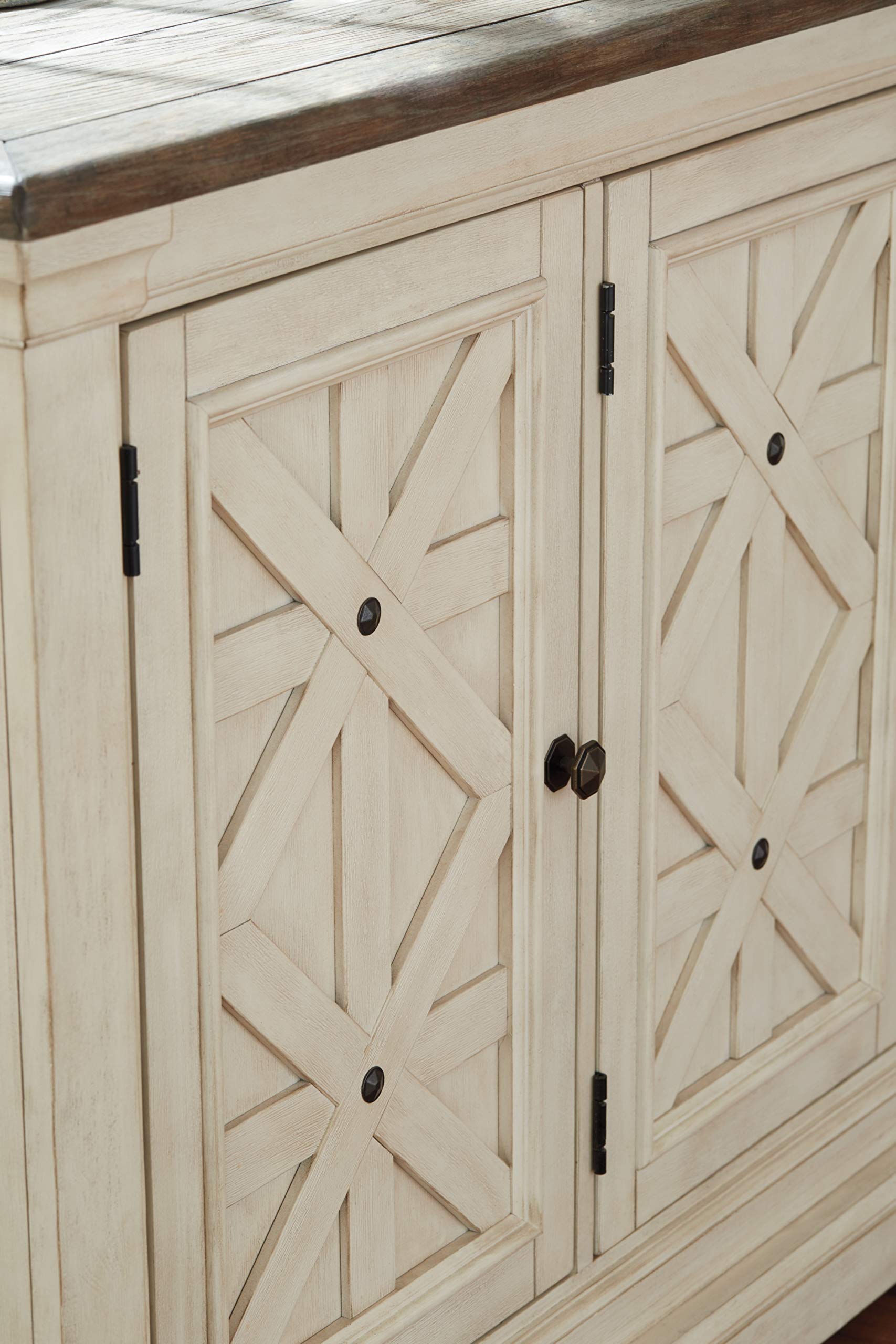 Signature Design by Ashley Bolanburg French Country Dining Room Server, Two-tone White & Brown