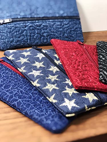 Tissue Pouch Zipper Enclosed Fabric Travel And Purse Tissue Holder (Blue, Stars)