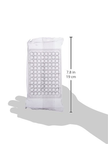 Globe Scientific 120338 Polystyrene Microtest Plate, 96-Well, Flat Bottom, Sterile, Individually Wrapped (Pack of 50)