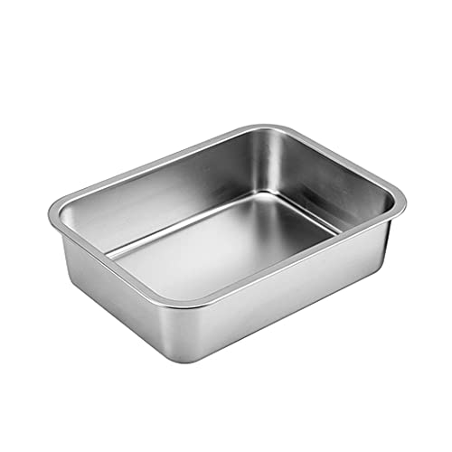 VAYNEkaisa Easy Clean Litter Box, Designed by Cat Owners, Stainless Steel Cat Litter Box for Indoor Cats, Rust Proof, Non-Toxic and Odorless, Durable, Silver