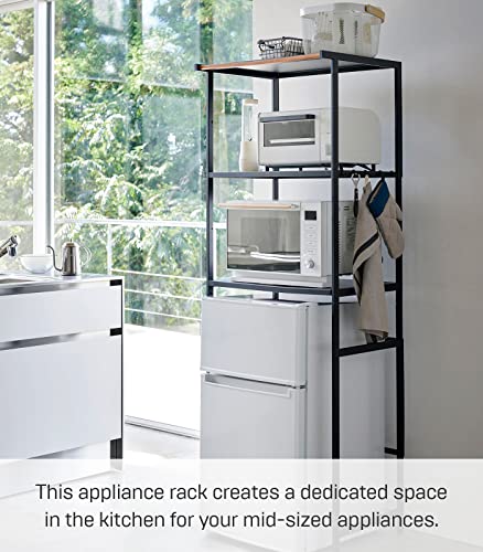 Yamazaki Home Kitchen Appliance 3 tier Storage Rack-Standing Organizer Shelves, One Size, Black
