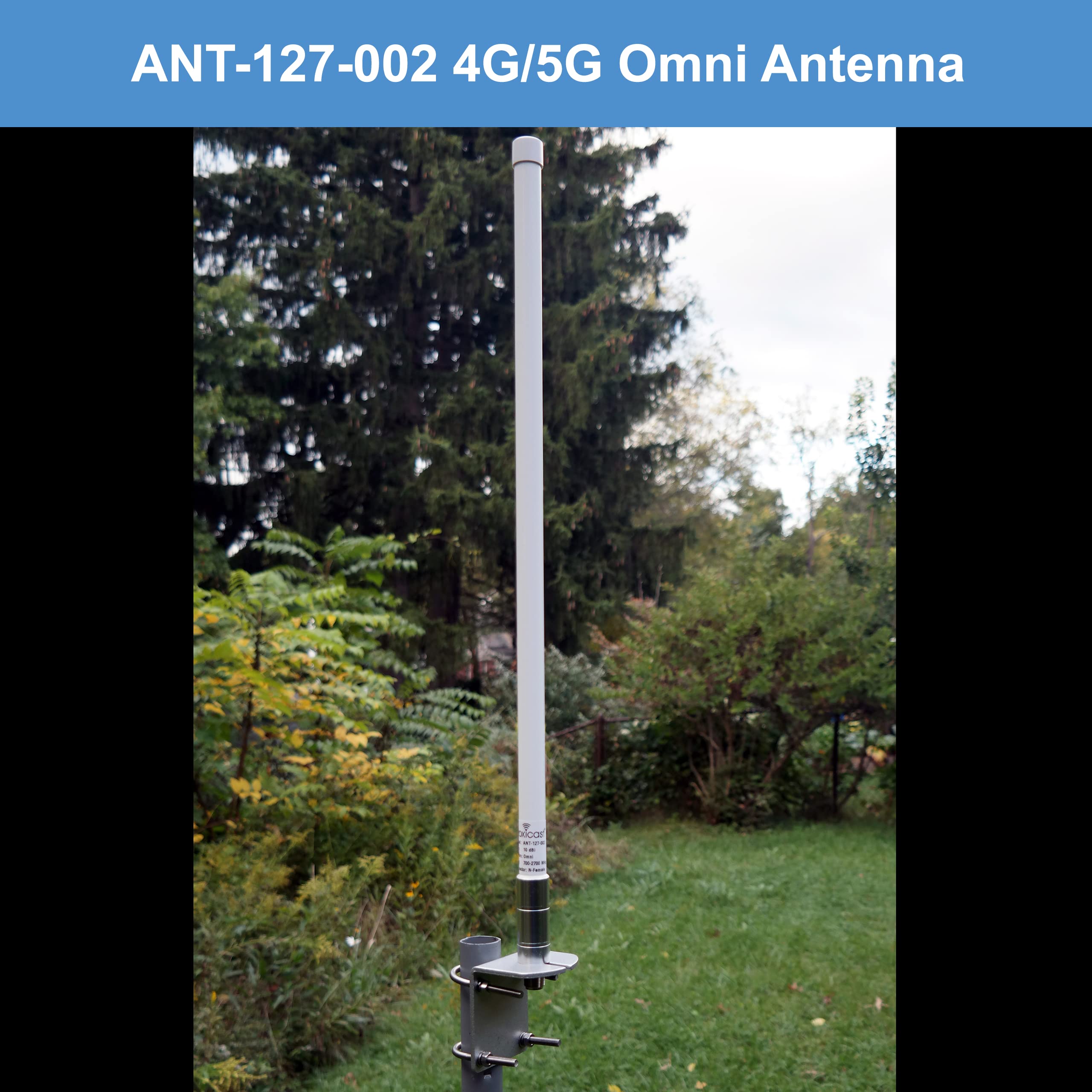Proxicast 10 dBi High Gain 4G / LTE, 5G Wideband Fixed Mount Fiberglass Outdoor Omnidirectional Antenna for Verizon, AT&T, T-Mobile & Other Cellular Networks or WiFi Router/Access Points (ANT-127-002)