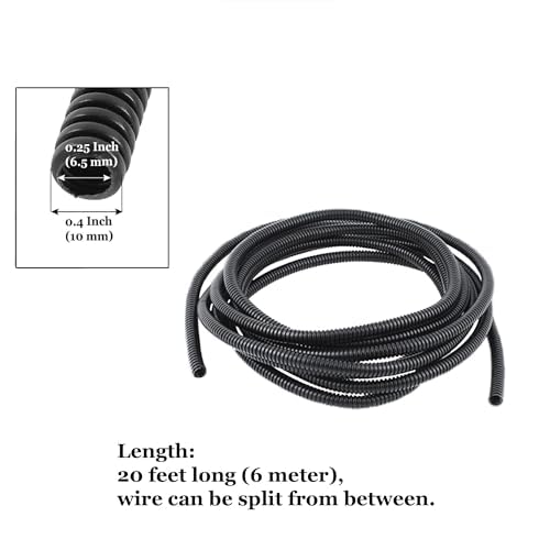 SunGrow Dog and Cat Cord Protector, 3/8 Inch Diameter, Dog, Cat, Ferret Cord Protector from Wire Chew, Cable Protector Tubing, Stop Chewing Cable Management Sleeve (20 Feet)