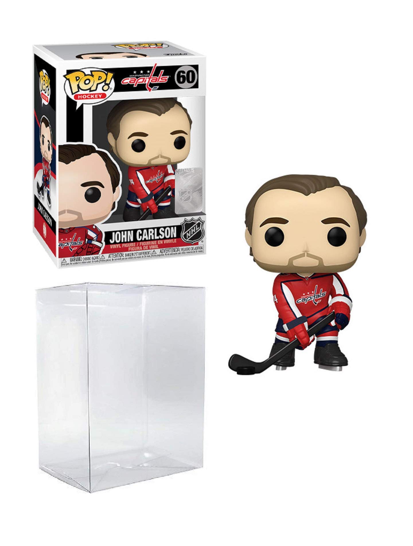 John Carlson Washington Capitals #60 Pop Sports Hockey Action Figure (Bundled with EcoTEK Protector to Protect Display Box)