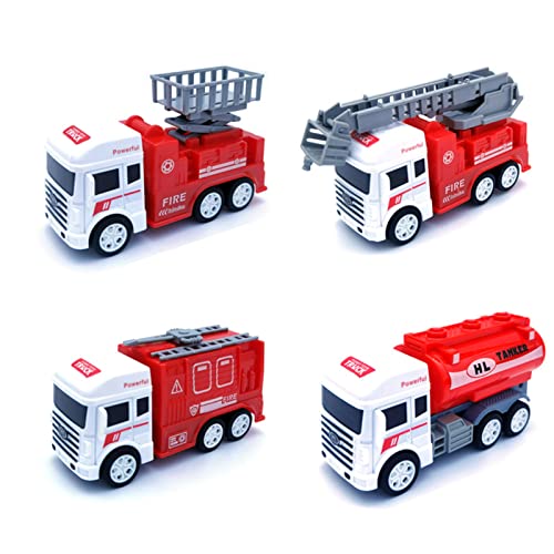 Yirtree Inertia Walking Fire Truck Brain Development Anti-Collision Electric Slide Pull Back Fire Truck Toy for Parents