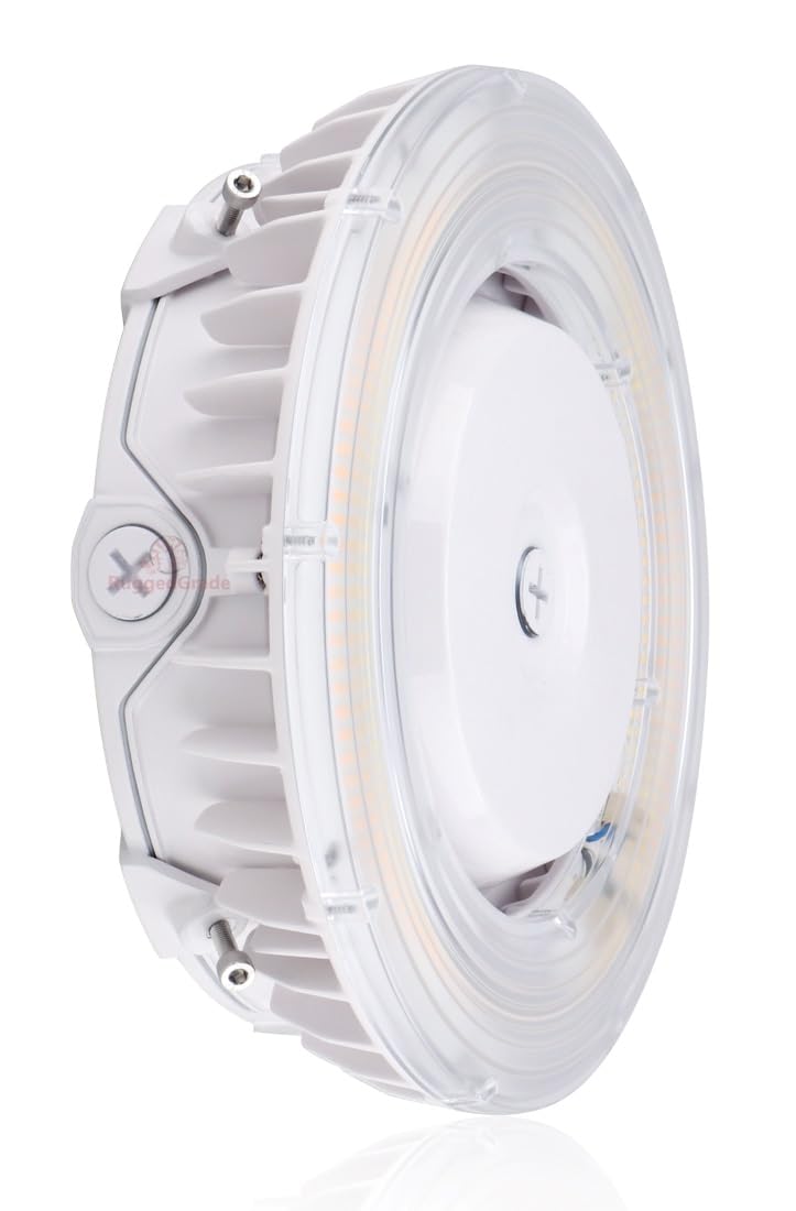 RuggedGrade Color Selectable 30K/40K/50K - Radium II Series - 8,200 Lumens - 55 Watt - LED Canopy Light - White Housing - DLC Premium 5.1