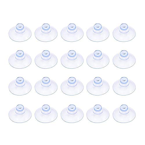 XMHF 20 Pack 1.2in/30mm Suction Cup Plastic Sucker Pads Without Hooks Clear