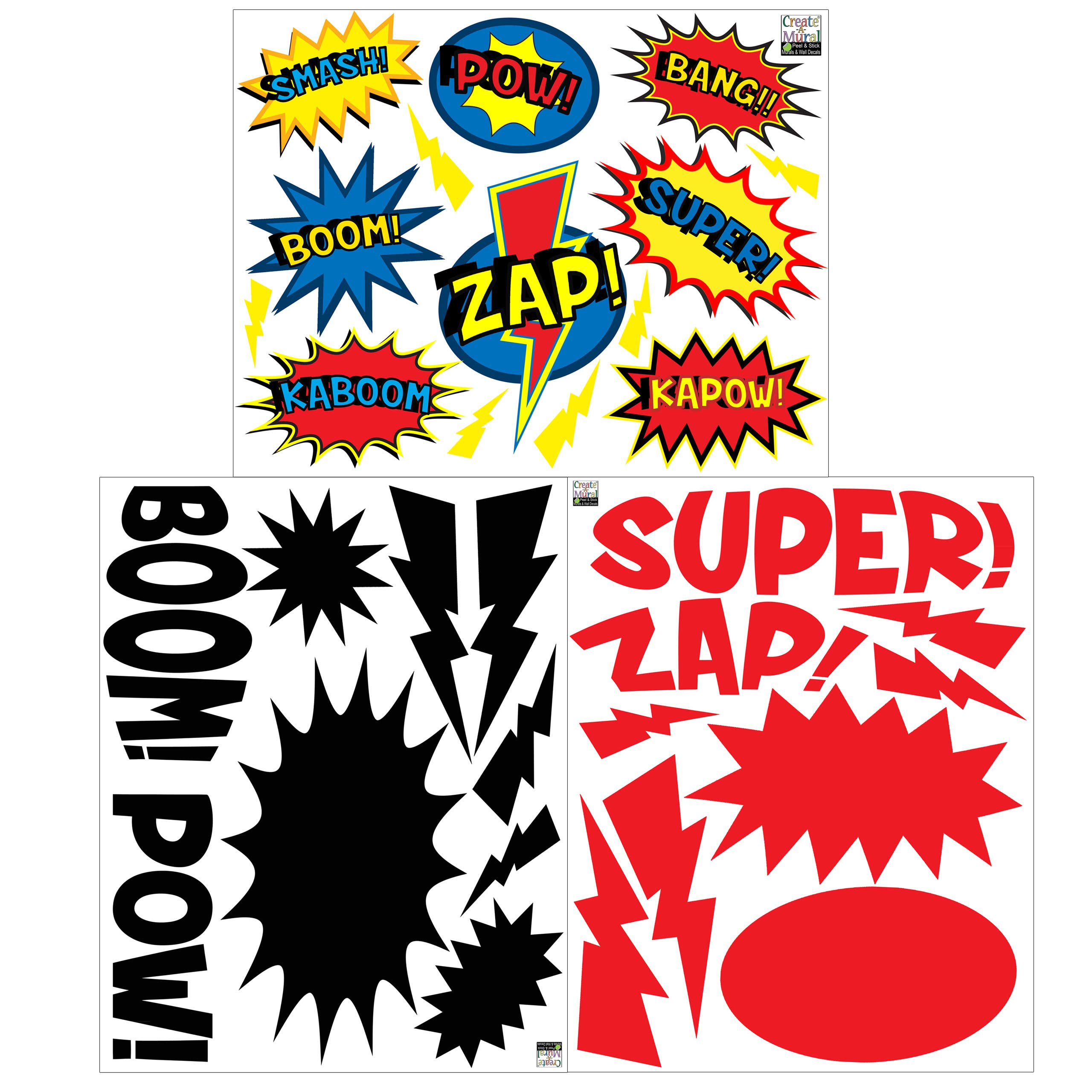 Superhero Boys Room Wall Decals Decor Stickers Teenager Decorations for Bedroom (Superhero)