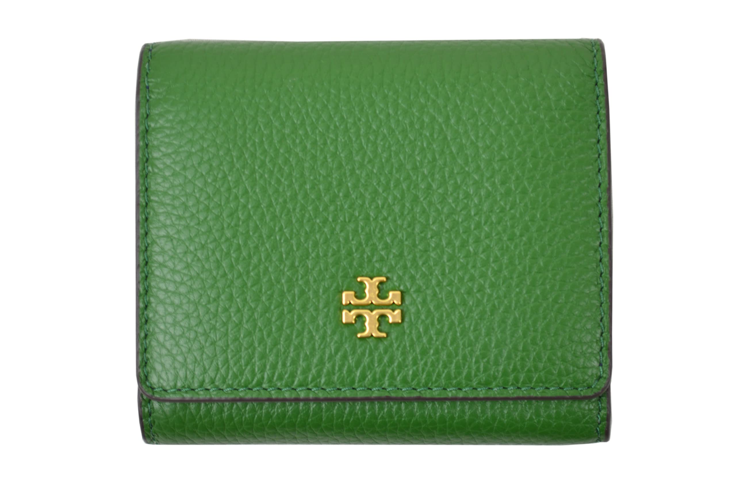Tory Burch Womens 80121 Blake Colorblock Pebble Leather Tri-Fold Wallet (367 Arugula Green/Tory Navy Blue)