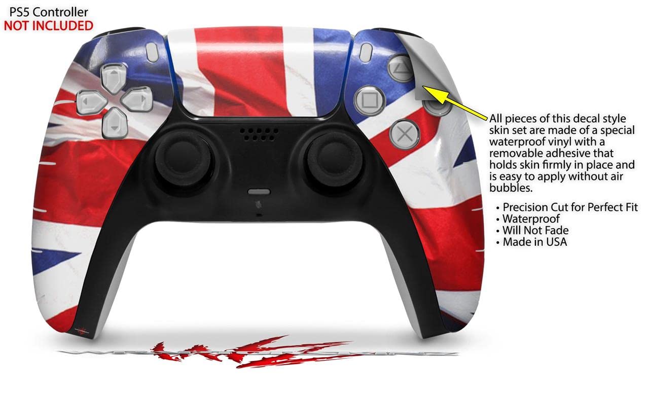 WraptorSkinz Skin Wrap compatible with Sony PS5 DualSense Controller Union Jack 01 (CONTROLLER NOT INCLUDED)
