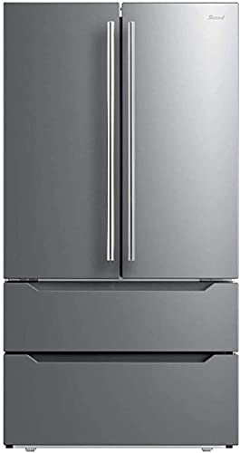 Smad 36" French Door Refrigerator 22.5 Cu.Ft, Refrigerator with ice maker, Counterdepth Refrigerator Bottom Freezer, Automatic Defrost, Humidity Controlled, fingerprint-proof stainless steel