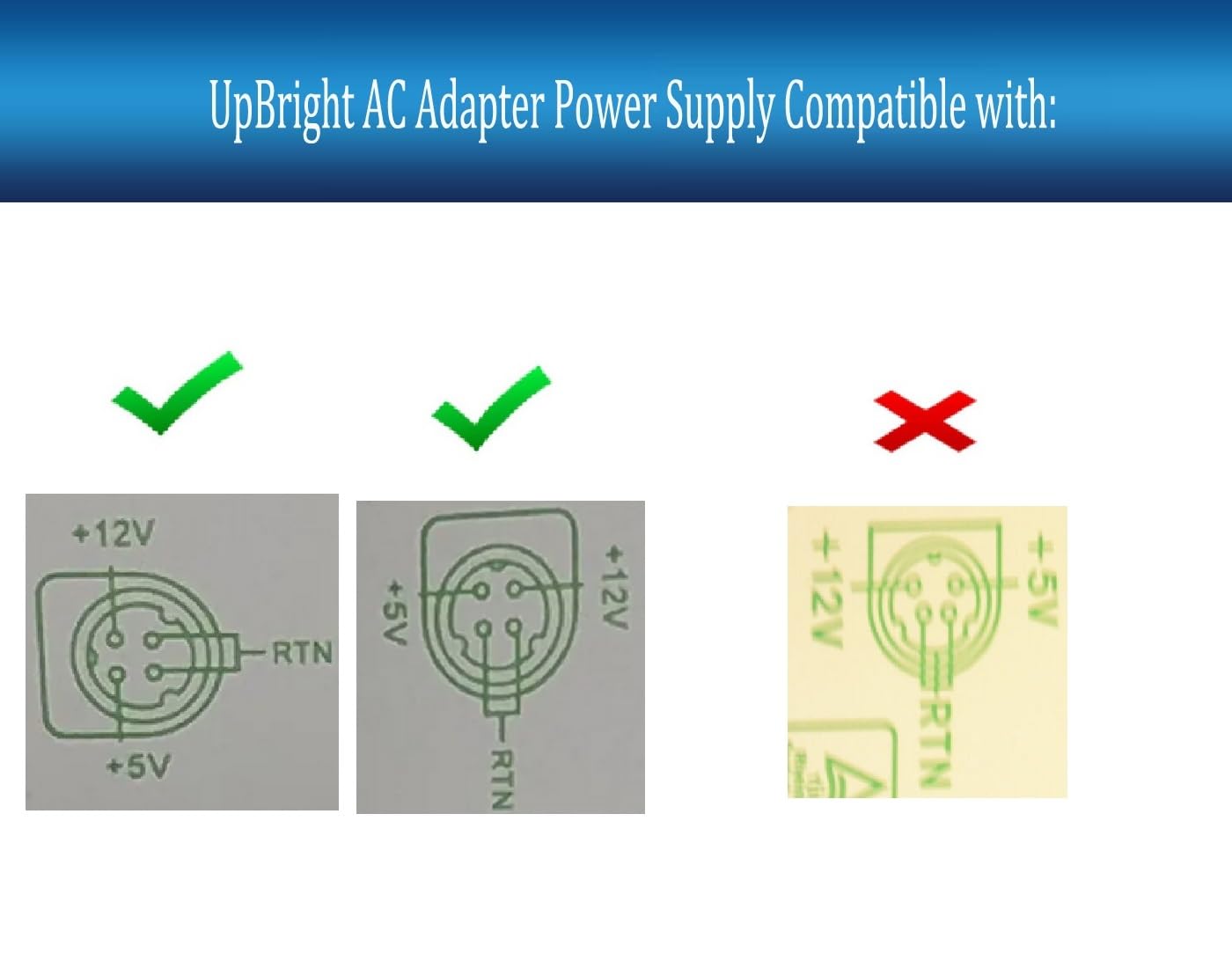 UpBright 4-Pin 12V 5V 3A AC/DC Adapter Compatible with D-Link DNS-321 DNS-326 DNS-323 CNS323A BNS323A DNS-726-4 DNS-722-4 DLink 2-Bay Network Attached Storage NAS Enclosure JENTEC JTA0512 Power Supply