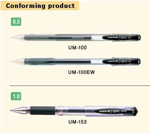 UMR-10 Refills for Signo Gel Ink Ballpoint Pen, UM-153, 1.0mm, Blue Ink, 10-Pack, Sticky Notes Value Set