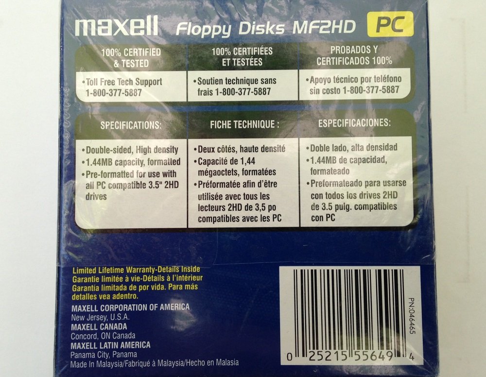 Maxell 3.5 HD 1.44MB Pre-Formatted MF2HD 10-Pack
